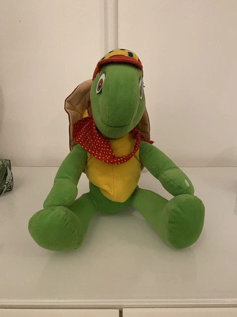 VINTAGE FRANKLIN THE Turtle Plush 14" Soft Toy Scarf Backpack Shell ...