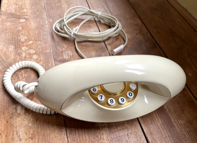 RETRO VINTAGE 70S 80s Genie push-button white/cream ATC telephone ...