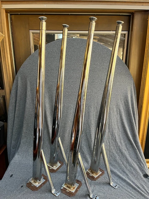 VINTAGE MID CENTURY Modern Chrome Table Legs - 30" £28.43 - PicClick UK