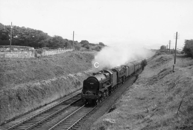 BRITISH RAILWAY B.R Photograph - Steam Loco 45505 At Rhosneigr 1950S £2 ...