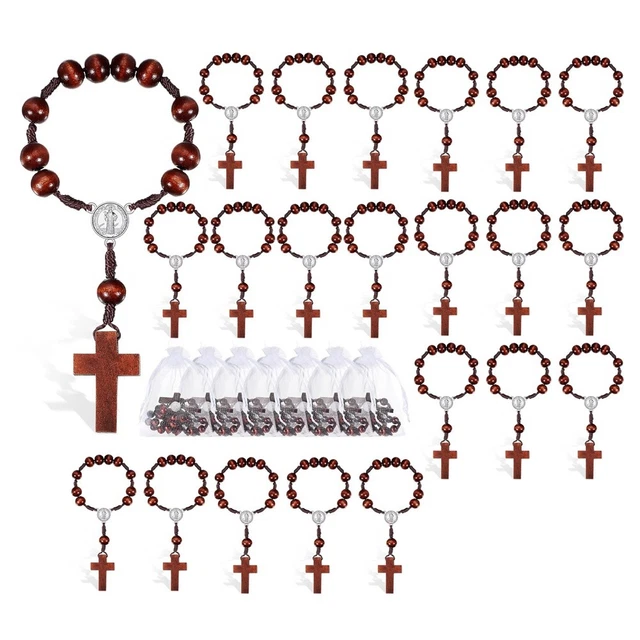 30 PCS BAPTISM Rosary Bible Verse Favors Baptism Favors Wood Rosary for7123 $67.56 - PicClick AU