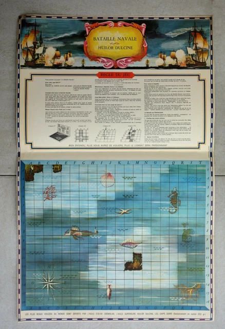 ANCIEN JEU PUBLICITAIRE bataille navale huilor dulsine les grands ...