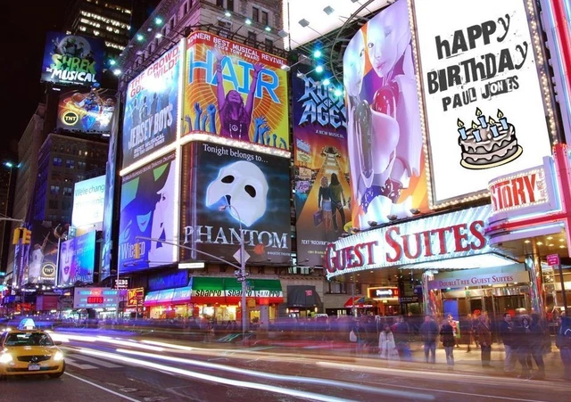 PERSONALISED NEW YORK/TIMES Square/Broadway Billboard Spoof Birthday ...