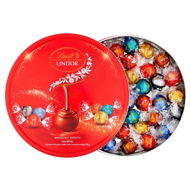 LINDT LINDOR ASSORTED Chocolate Truffles Tin 450g £21.50 - PicClick UK