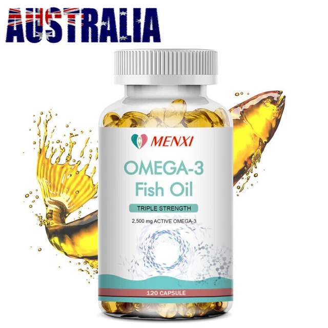 OMEGA 3 FISH Oil Capsule 3x Strength 2500mg EPA & DHA,Highest Potency Supplement $21.59 ...