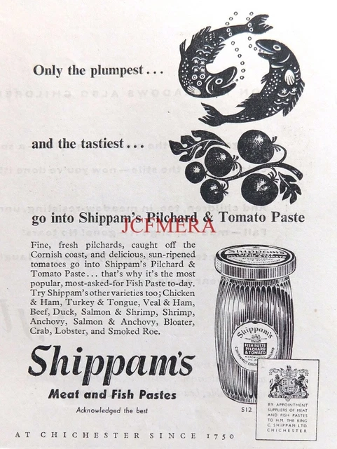 SHIPPAM'S MEAT & Fish Paste Spreads Food ADVERT : Small 1952 Print 670/ ...