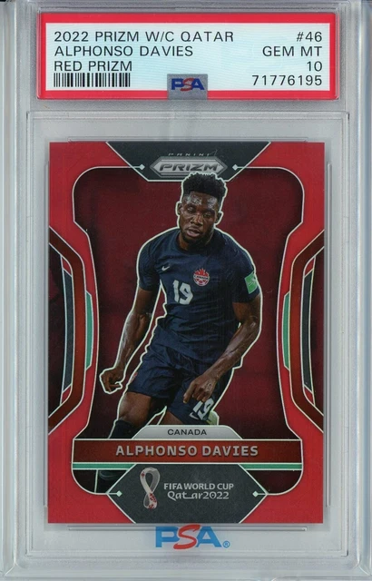 2022 WC PRIZM Alphonso Davies RED PRIZM /399 Canada Color Match PSA 10 ...