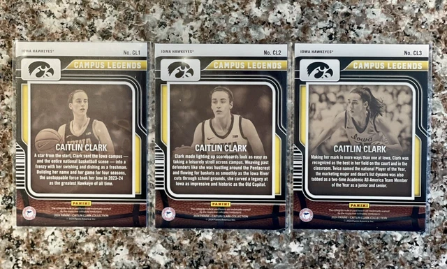 CAITLIN CLARK PANINI Contenders Campus Legends SET of 3- Card No CL1 ...