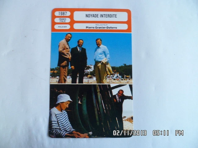 CARTE FICHE CINEMA 1987 NOYADE INTERDITE Philippe Noiret Guy Marchand E ...