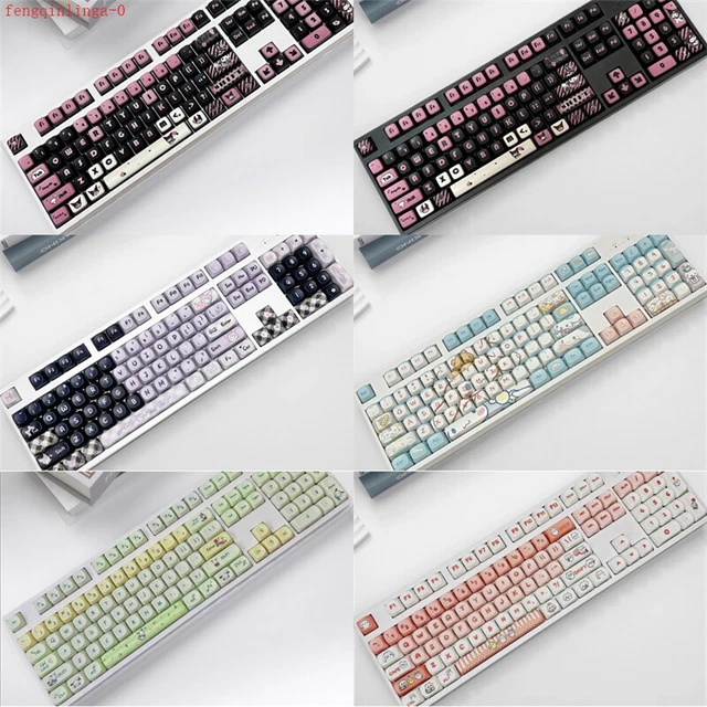 104 KEYS MECHANICAL Keyboard Cartoon Chiikawa Cinnamoroll Kuromi ...