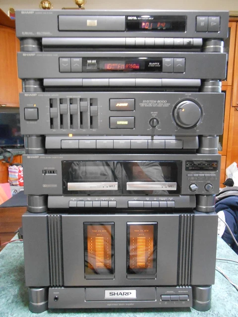 IMPIANTO STEREO SHARP System 8000,Con Finale Di Potenza Sharp Sx 8000H ...