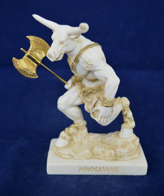 MINOTAUR SCULPTURE MYTHICAL ancient Greek Creature small aged statue ...