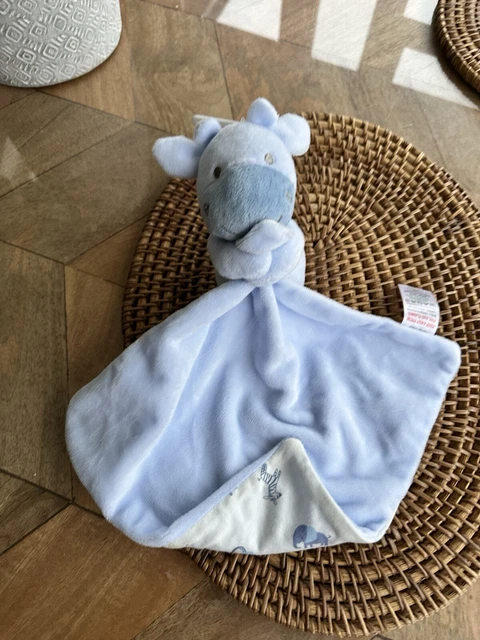 MATALAN BLUE GIRAFFE Hippo Baby Comforter Soft Toy Plush Blankie ...