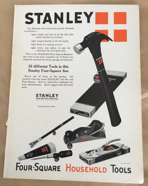 STANLEY TOOLS PRINT ad 1924 orig vintage 1920s art home decor garage ...