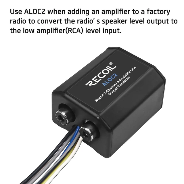 ALOC2 RECOIL LOC 2-Channel Speaker Cable to RCA Adjustable Line Output ...