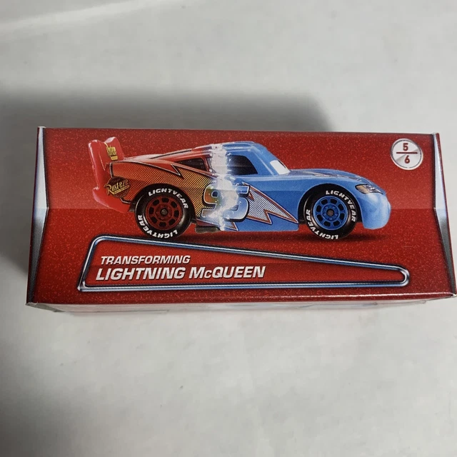DISNEY PIXAR CARS TRANSFORMING LIGHTNING MCQUEEN, FINISH LINE & W/CONE ...