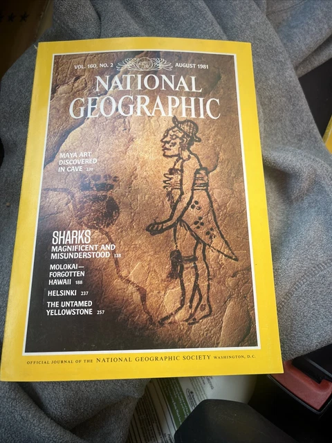 NATIONAL GEOGRAPHIC AUGUST 1981 SHARKS Molokai MAYA CAVE Helsinki ...