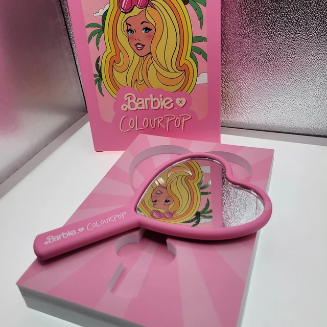 COLOURPOP MATTEL BARBIE Pink Hand-Held Heart Mirror (Limited Edition ...