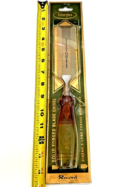 NOS RECORD MARPLES- Bevel Edge Chisel Splitproof Handle 38mm 1 1/2 ...