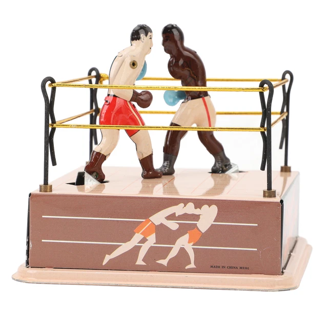 CLOCKWORK BOXING TOY Nostalgic Theme Boxing Ring Tin Toy Decorative ...