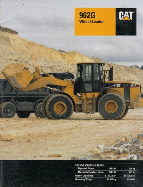 1998 CATERPILLAR 962G Wheel Loader Brochure £12.02 - PicClick UK