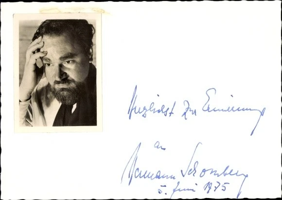 AUTOGRAMMKARTE SCHAUSPIELER HERMANN Schomberg, Portrait, Autogramm ...