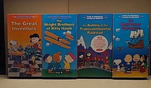 THIS IS AMERICA Charlie Brown VHS Lot Great Inventor Mayflower Wright ...