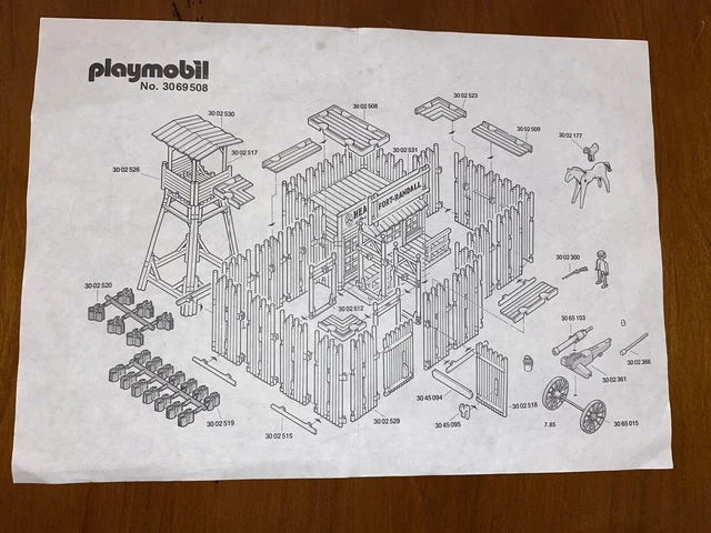 PLAYMOBIL PLAN NOTICE Du 3419 Fort Randall Vintage Acw Sudiste Nordiste ...