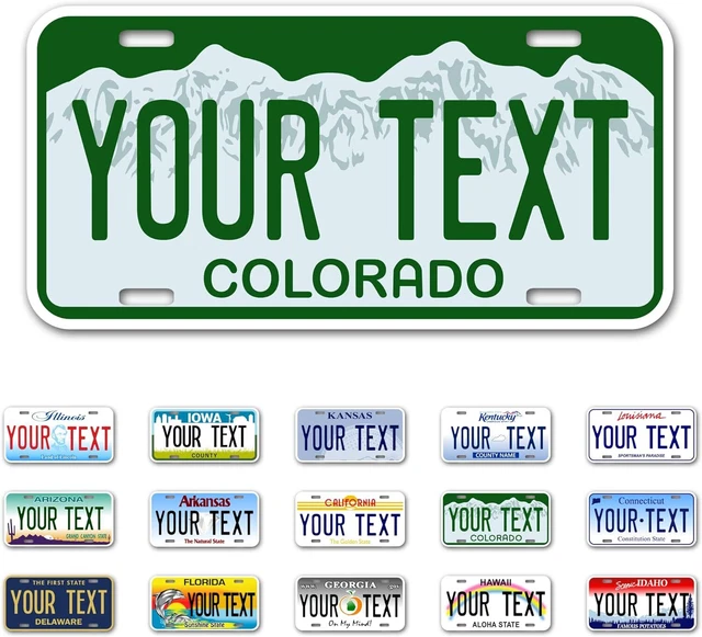 PERSONALIZE CUSTOM LICENSE Plate Tag for Any State Auto Car Motorcycle ...