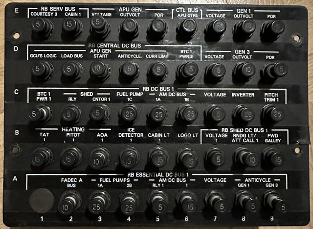 AIRCRAFT COCKPIT SIDE Panel Thermal Circuit Breaker Embraer £75.00 ...