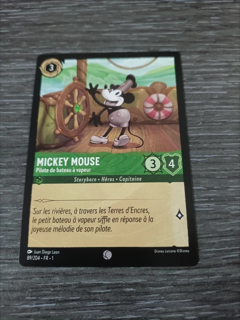 CARTE LORCANA DISNEY TCG Mickey Mouse 89/204 Chapitre 1 Français EUR 3 ...