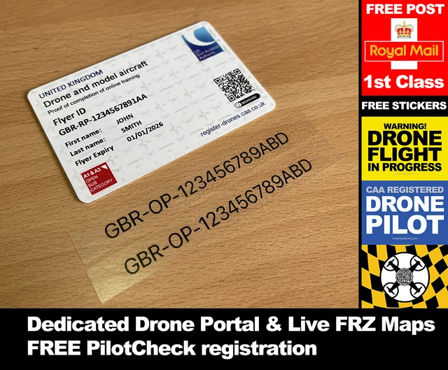 DRONE STICKERS & Drone ID Card - Flyer ID Card + 2x Drone Operator ID ...