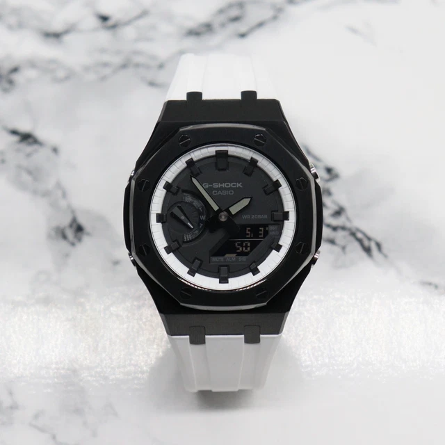 MONTRE CASIO G-SHOCK GA2100 - Custom Casioak Mod Kit Royal Oak - White ...