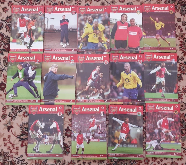 ARSENAL HOME PROGRAMMES 2003/2004 Invincibles season choose from list £ ...