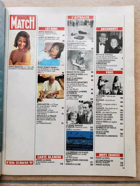 PARIS MATCH N°1826 du 25/04/1984 Sophie Marceau / Lobkowicz ...