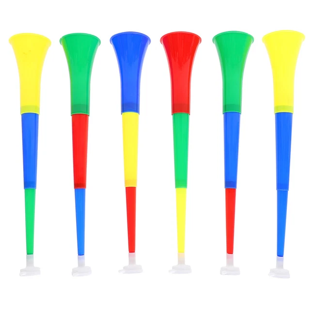 6 PCS COLLAPSIBLE Stadium Horn Plastic Horn Prop Noisemakers Trumpet ...