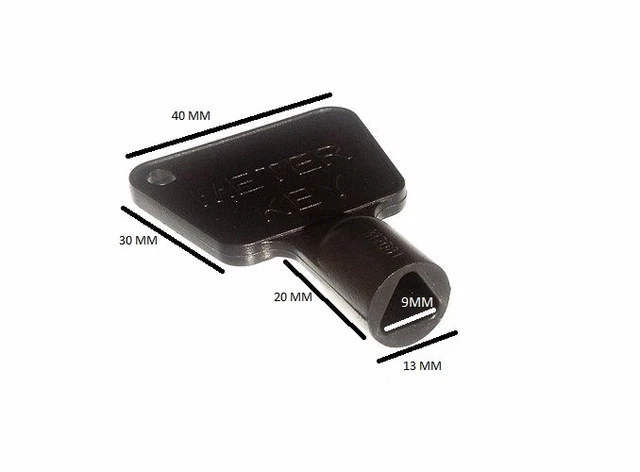 TRIANGULAR GAS ELECTRIC Utility Meter Box Key Black Plastic Pack Of 10 ...