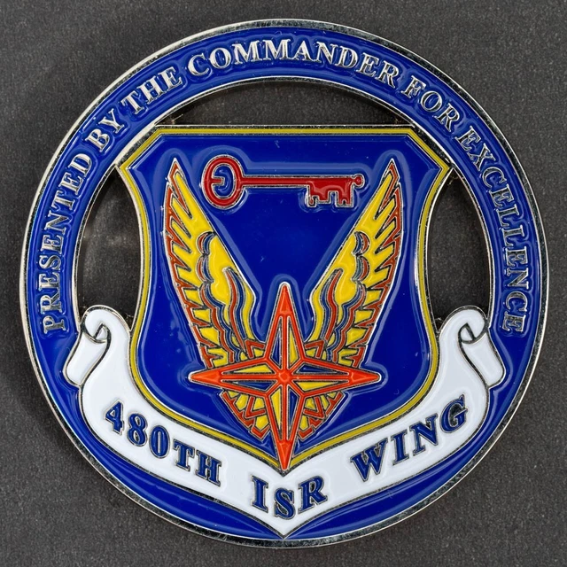 USAF 480TH ISR Wing Challenge Coin (Langley AFB) £25.00 - PicClick UK