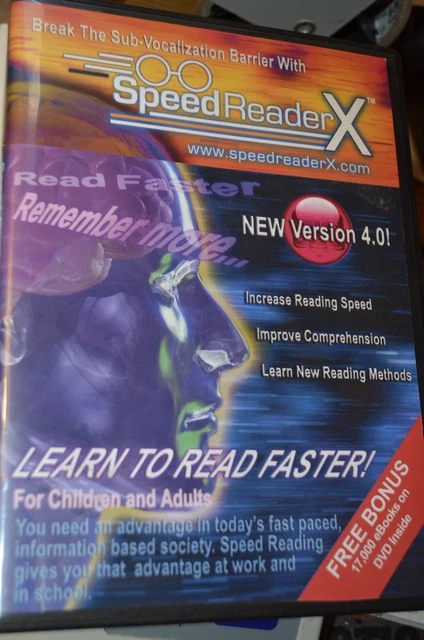 SPEEDREADER X V4 Speed Reading Read Fast Educational Training PC MAC CD ...