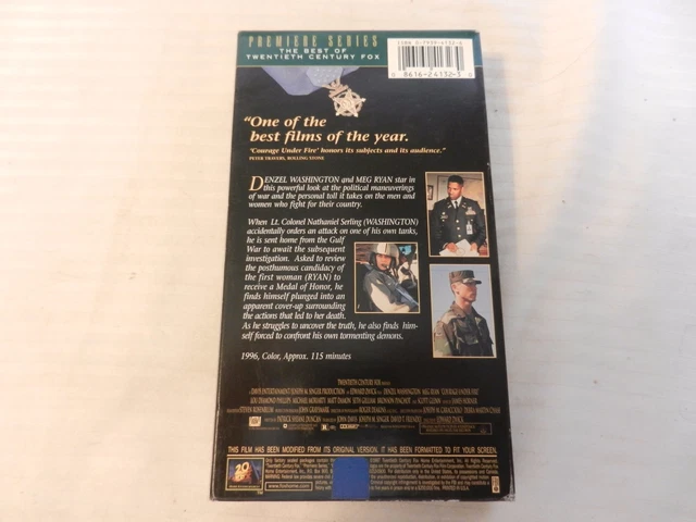 COURAGE UNDER FIRE (VHS, 1997) Denzel Washington, Meg Ryan £6.42 ...