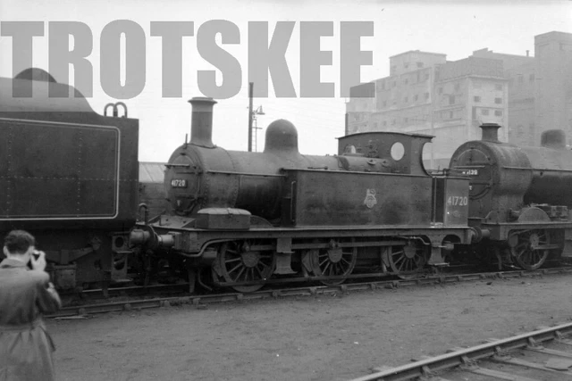 LARGER NEGATIVE BR British Railways Steam Loco 41720 Class 1377 Derby ...