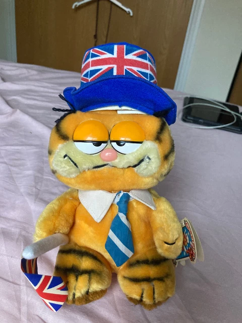 VINTAGE 1981 UNION Jack Garfield Dakin Stofftier Teddybär Plüschkatze ...