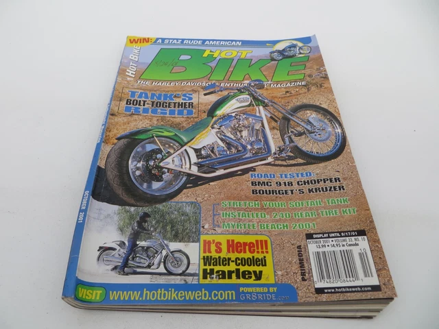HOT BIKE HARLEY Enthusiasts' Magazine October 2001 Harley Davidson ...