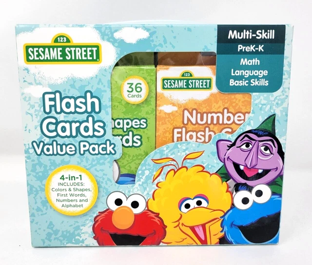 SESAME STREET FLASH Cards Value Pack, PreK-K Math, Language and Basic ...