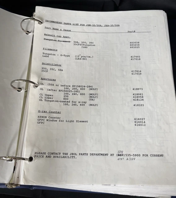 JEOL JSM - 35 Schematics And Parts List $15.32 - PicClick AU