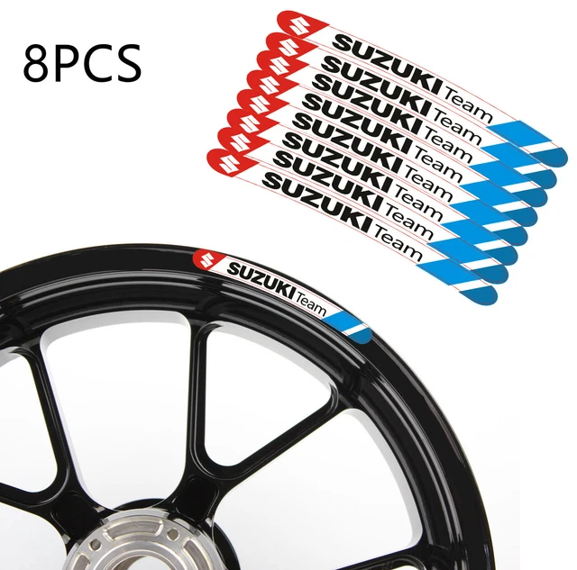 8 X SUZUKI Team Motorcycle Wheel Decals Rim Stickers for Gsx-r 600 750 ...