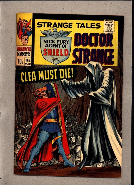 STRANGE TALES #154_MARCH 1967_Vf+_Dr. Strange_Nick Fury, Agent Of ...