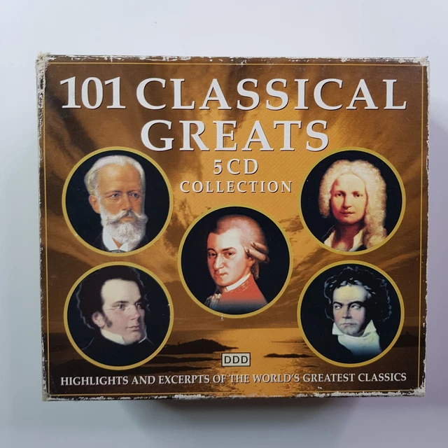 101 CLASSICAL GREATS Collection Mozart Bizet Beethoven Tchaikovsky 5 CD ...