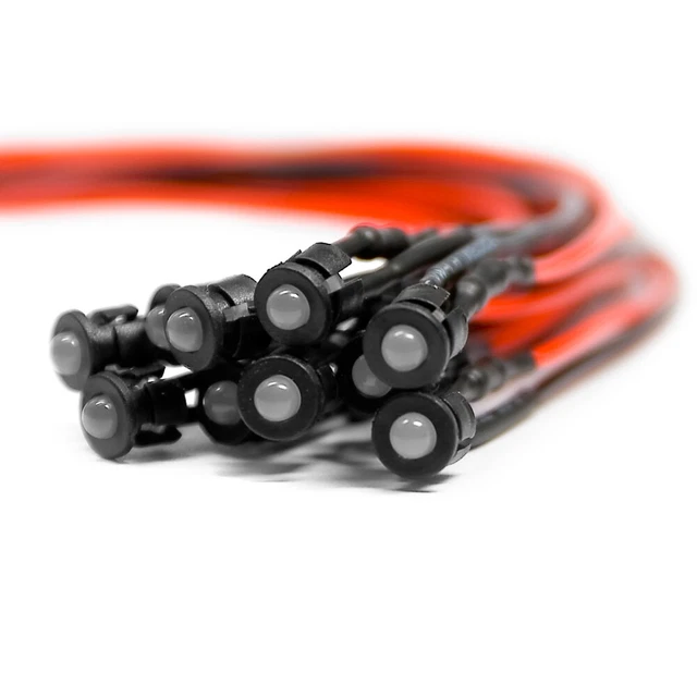 10 X VERKABELTE Diodes LED + Plastique Support Pre Filaire Blanc ...