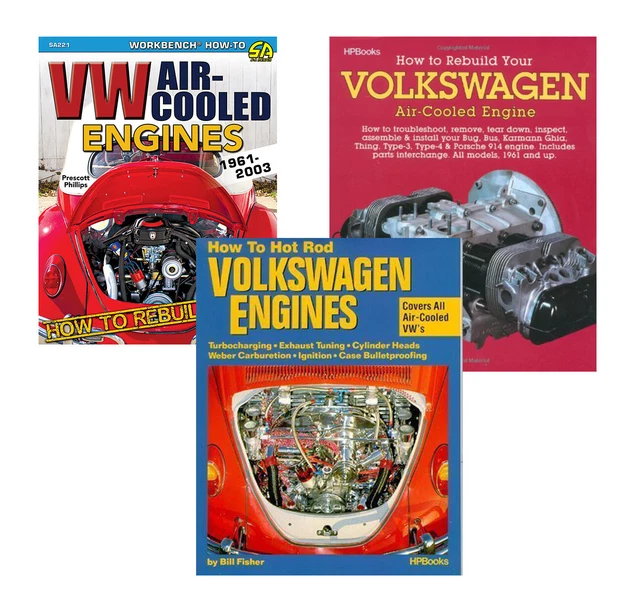 VW VOLKSWAGEN ENGINE Restoration REBUILD HOT ROD SERVICE 3 Book manual ...